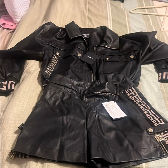 Pierre Balmain | Jackets & Coats | Authentic Balmain Black Leather ...